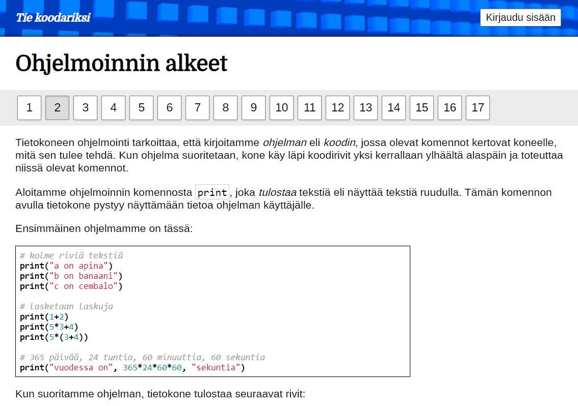 Tie koodariksi -ilmaista oppimateriaalia lukioon ja peruskouluun | by Teppo Harju | LuMa ...