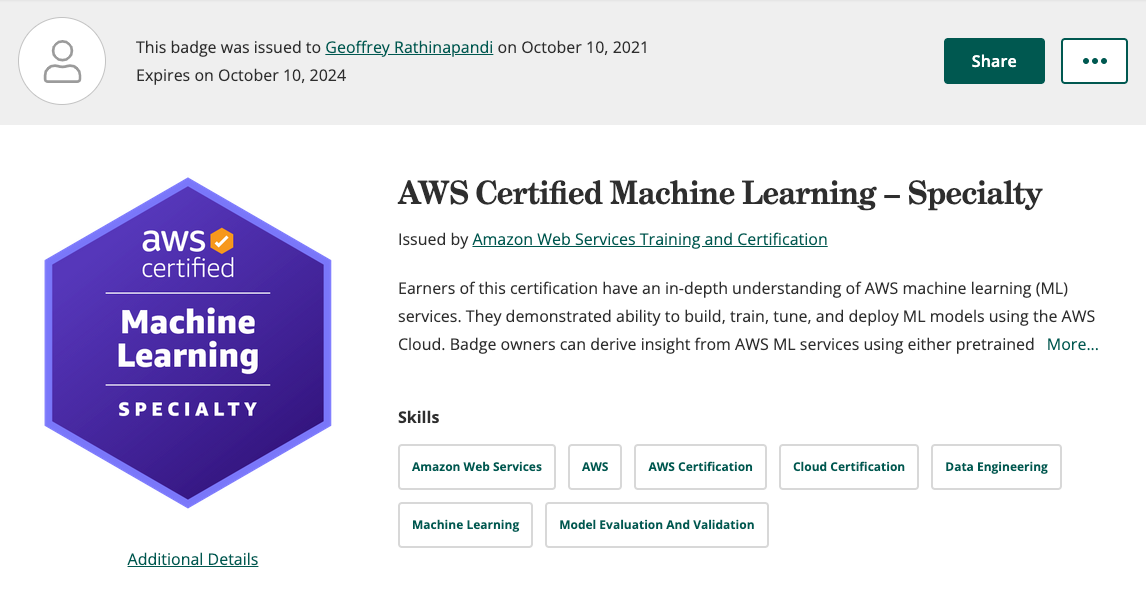How I passed the AWS Machine Learning Speciality Certification | by Geoffrey | Towards AWS