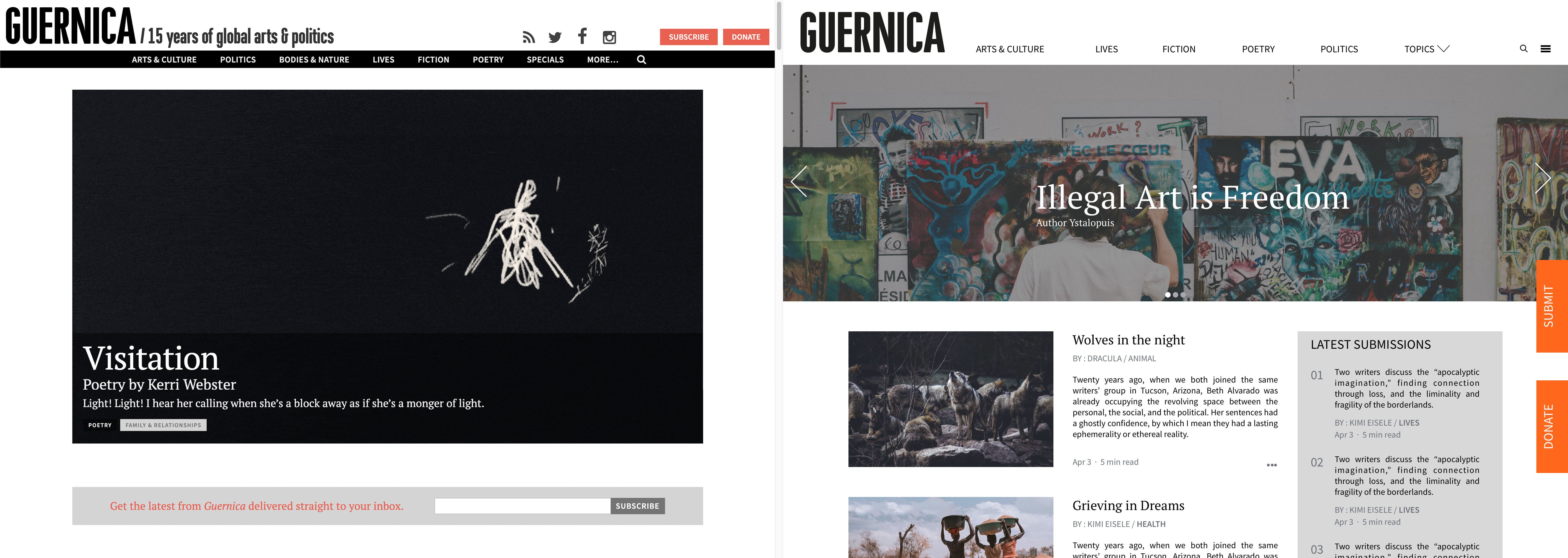 Redesigning Guernica Magazine. And here we are. Almost halfway through ...