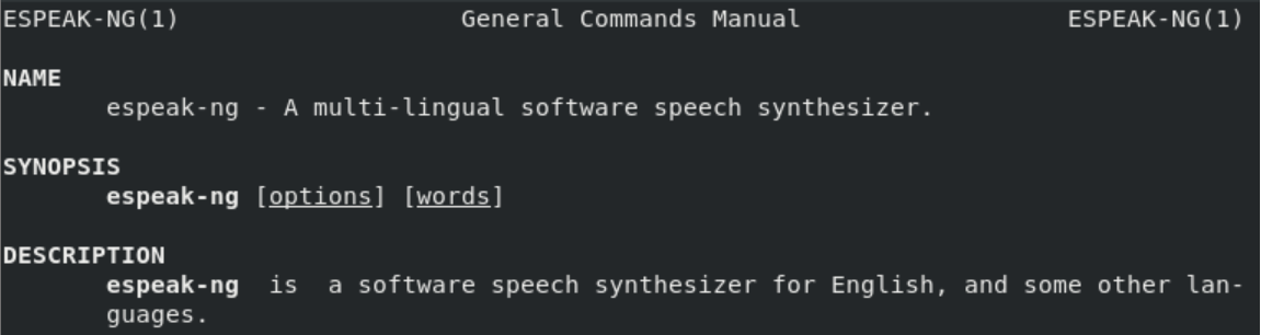 Exploring espeak-ng command in Linux!! | by Fareena Shaik | Sep, 2021 | Medium