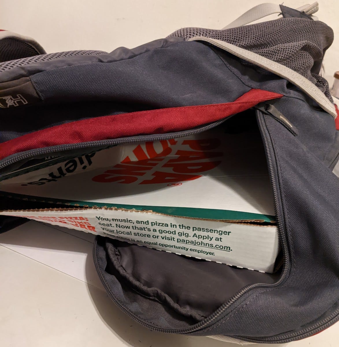 I Have a Pizza in My Backpack. True story; An Entire Papa John's… | by ...