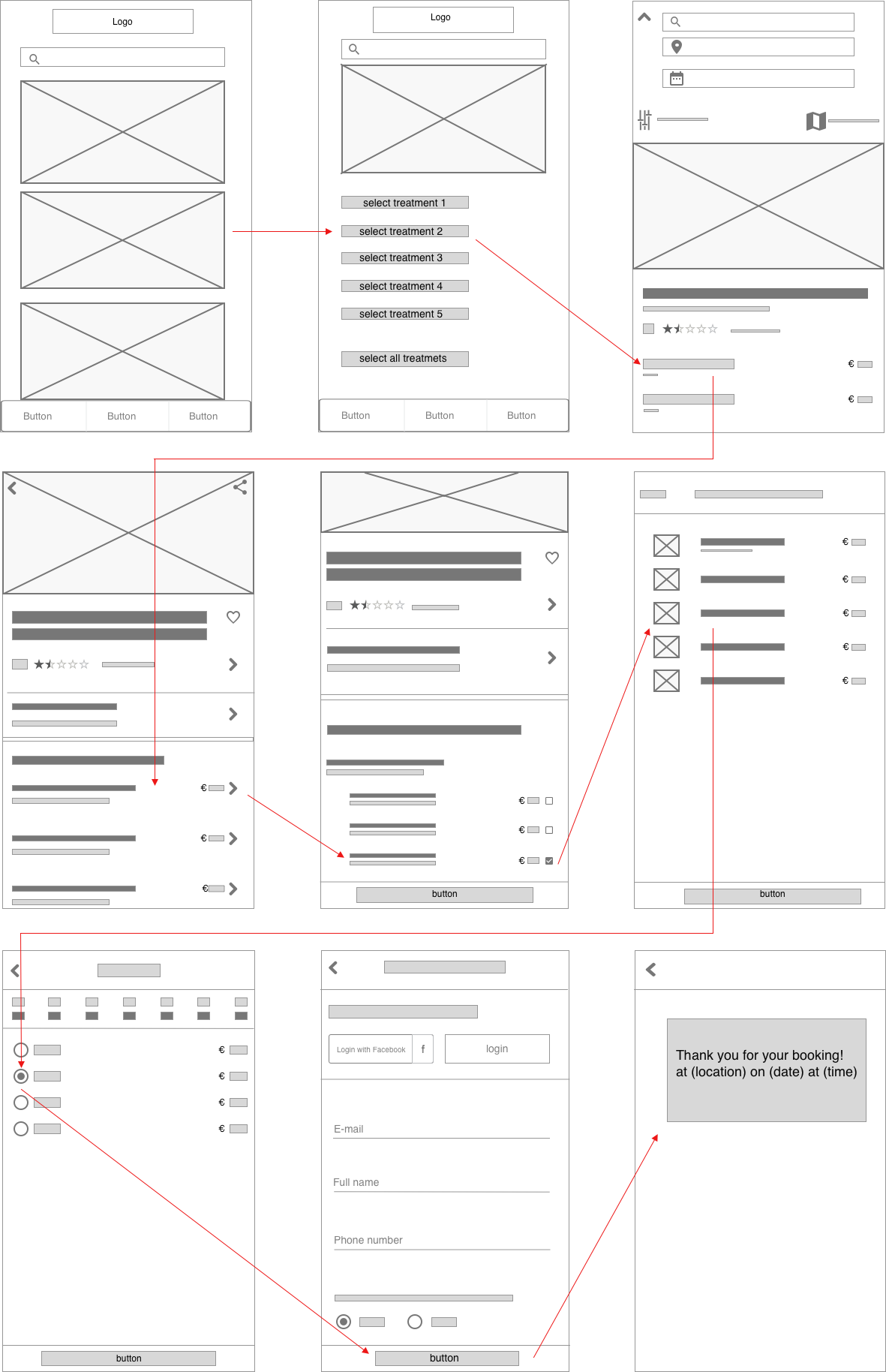 A first try at wireframing. For Ironhack’s prework challange 2 a… | by Jorien Maassen | Medium