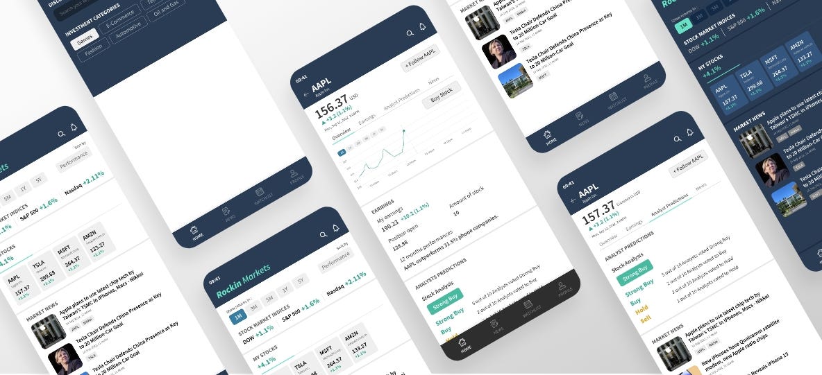 UI/UX Case study: Investment Mobile app design | by Steffy Juliana | Medium