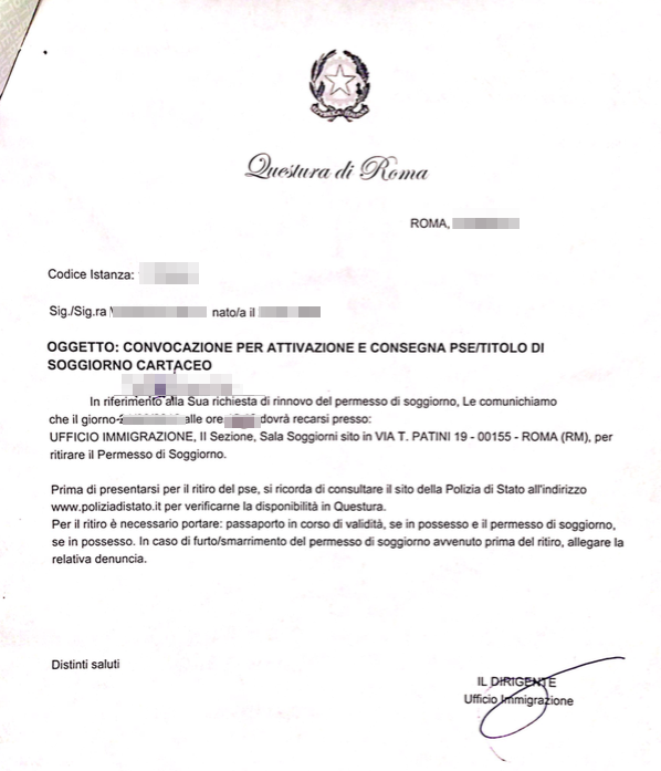 How to obtain Italian Permesso di soggiorno — permission for living ...