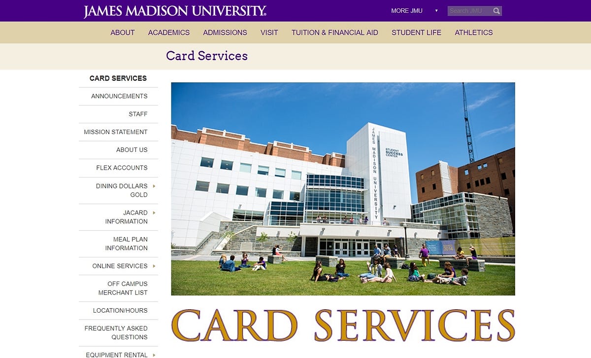 Bad JMU Design — Card Services Page | by Obi Chukwuezi | Medium