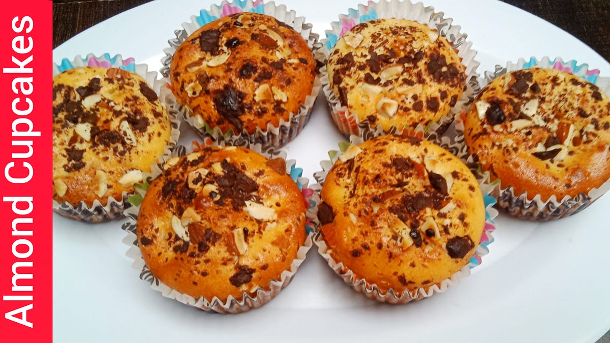 Almond Cupcakes Recipe. Prepared with Chopped almonds &… | by KK Cooks ...