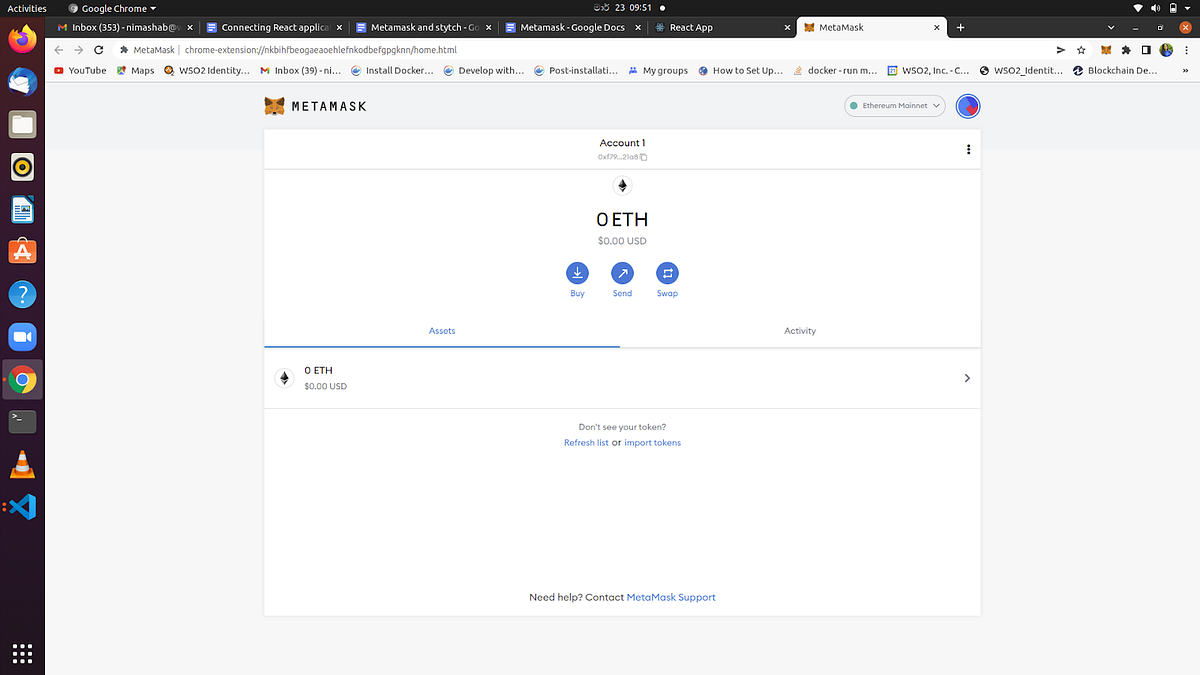 Connecting React Application With Metamask Wallet By Nimasha Bandara Medium