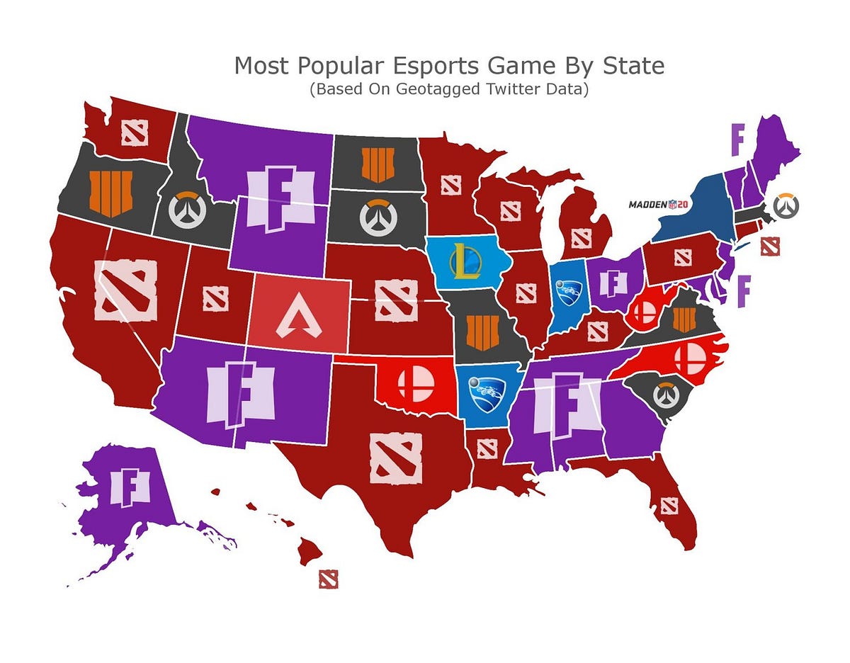Esports Map Explores The Country’s Favorite Games | by Indy Gaming ...