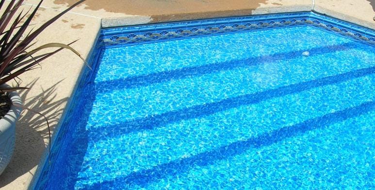 Pool liners with tile swirl and boulder swirl | by Arlene Cotter | Medium