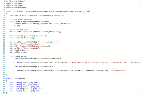 How to return JSON from an Azure Function | by Callon Campbell | Medium