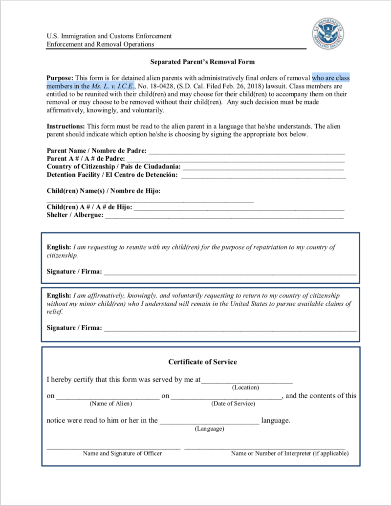 What the “Separated Parent’s Removal Form” tells us about chaotic ...