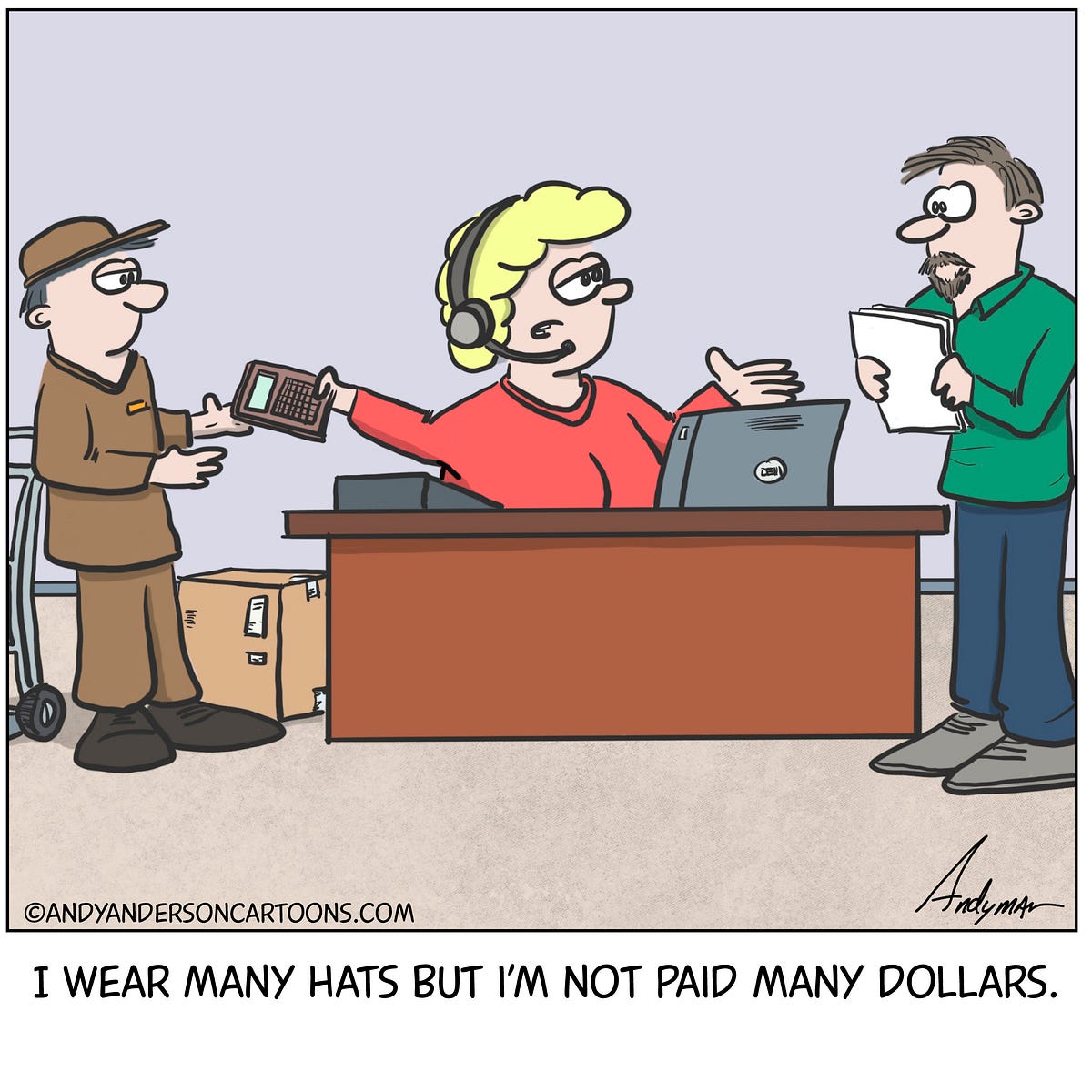 Cartoon/meme about working hard for little money | Andy Anderson Cartoons