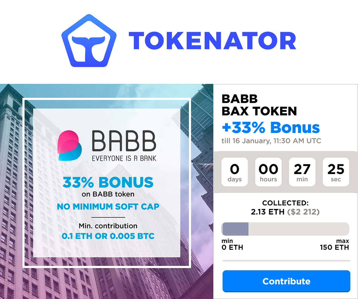 🐳 Get 33% Bonus on BAX Tokens of BABB — Only RIGHT NOW on Tokenator! 🐳 ...