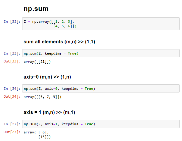 DL : Numpy for Vector Manipulation in Neural Network - Sum-Up as a ...