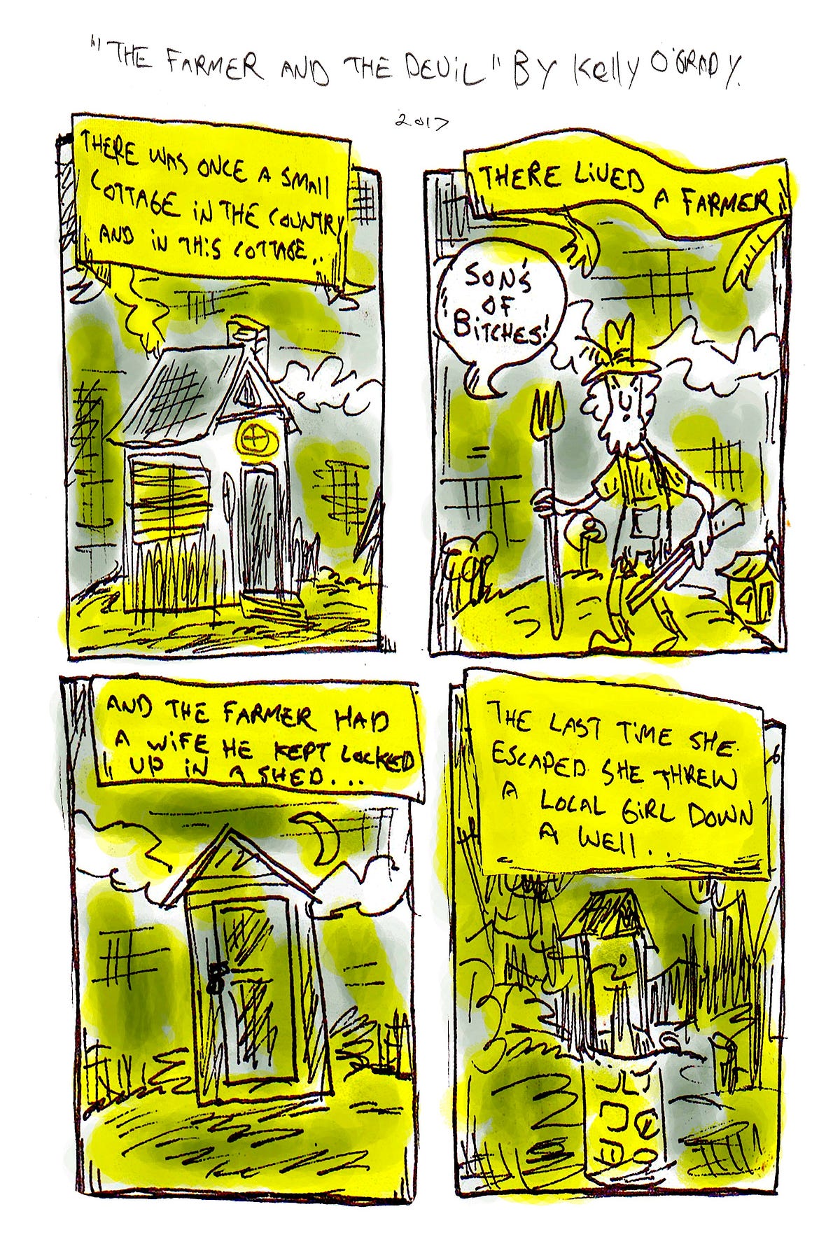 The farmer and the Devil. a stream of conscious comic I drew in… | by ...
