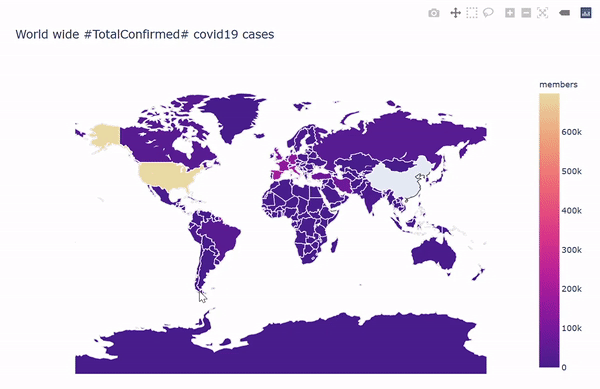 Hello World COVID19 Visualization using Geographic Choropleth Maps in Python Using Plotly ...