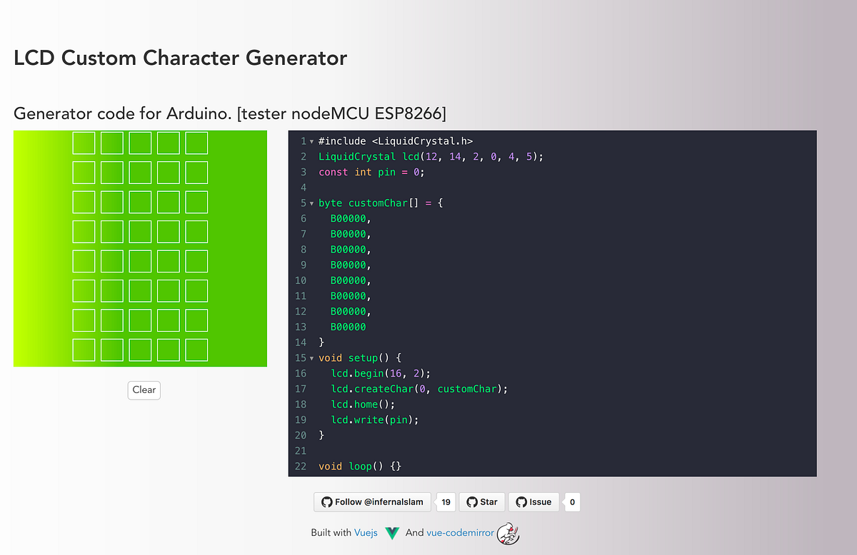ทำ LCD Custom Character Generator ด้วย Vuejs | by taki | Medium ทำ LCD Custom Character Generator ด้วย Vuejs | by taki | Medium
