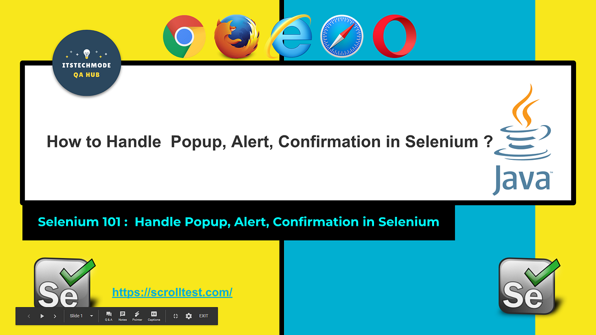 How to Handle Popup, Alert, Confirmation in Selenium? | by Pramod Dutta ...