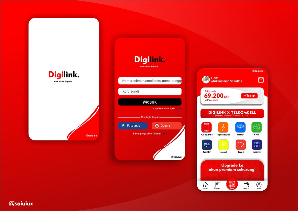 My first UI Design.. Digilink | by Akuadalahsaiful | Medium