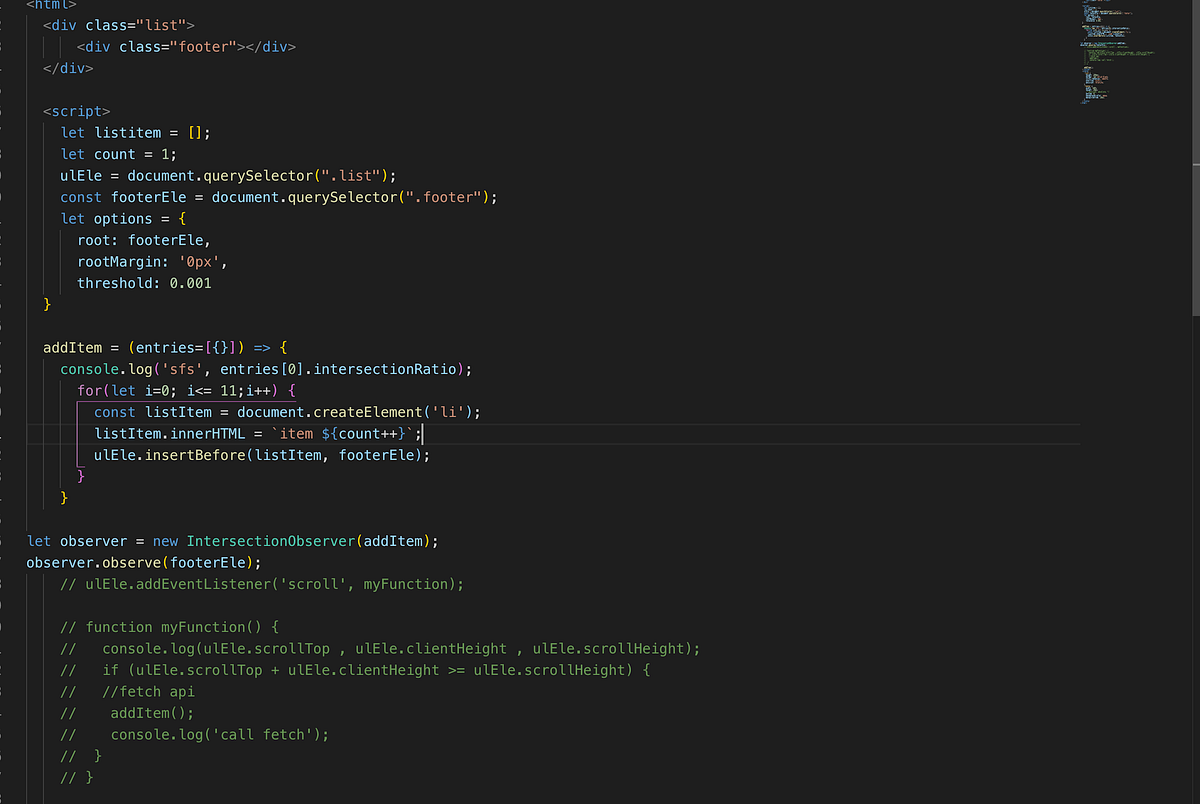 Infinite scroll. Problem Scrolling is needed when there… | by Chinmayee ...