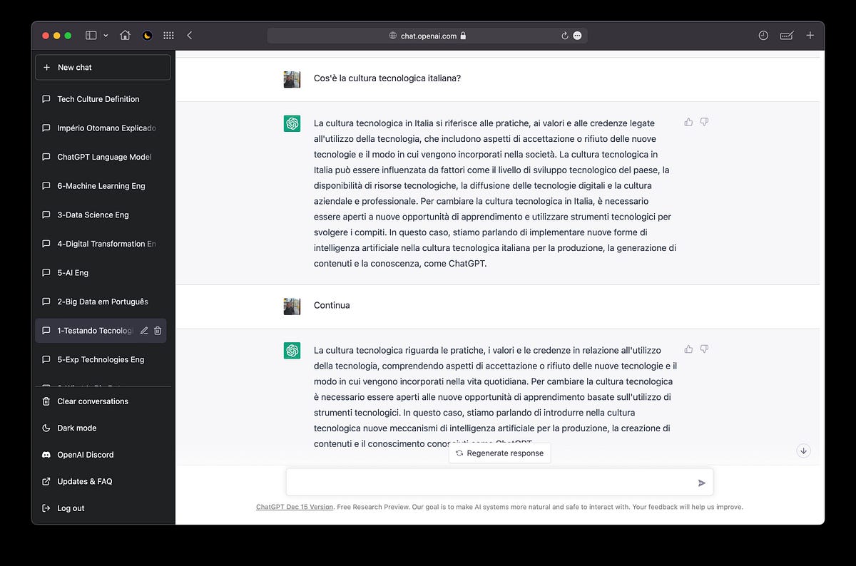 ChatGPT e la Cultura Tecnologica. ITALIA — COMPRENDI LA TECNOLOGIA E LE ...