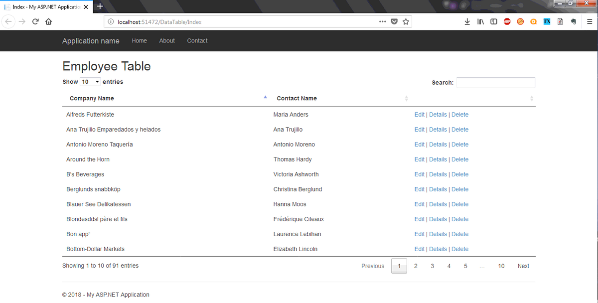 สร้าง Table แบบ Full Options ด้วย JQuery DataTables [ASP.NET MVC5] Part 2 — Call JSON Data with ...