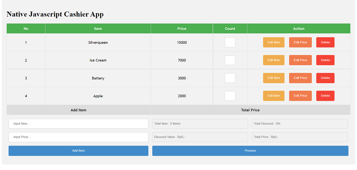 Create a simple Cashier App with Native Javascript in only Two Steps ...