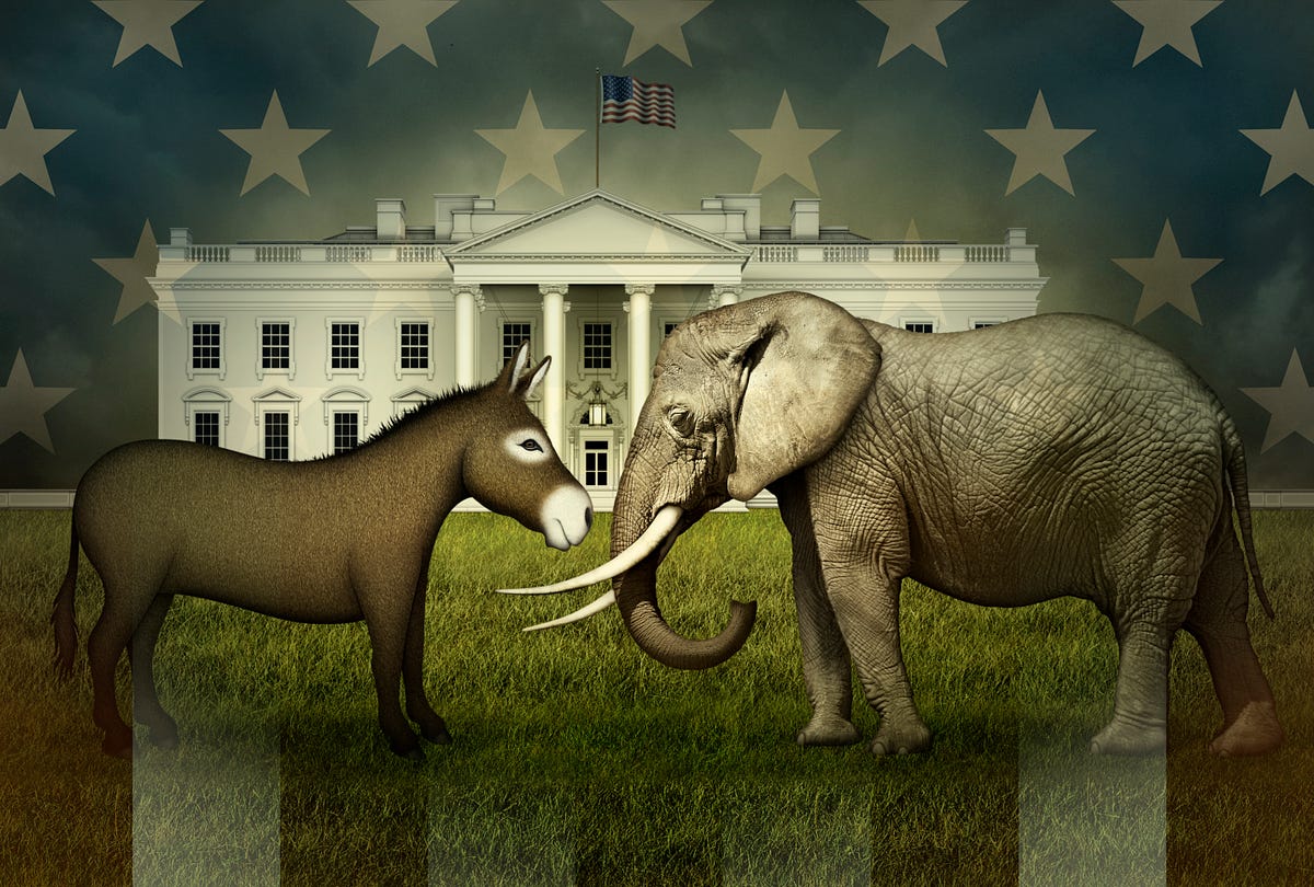 Aesop Presents: A Donkey, an Elephant, and a Manchin | by Rochelle ...