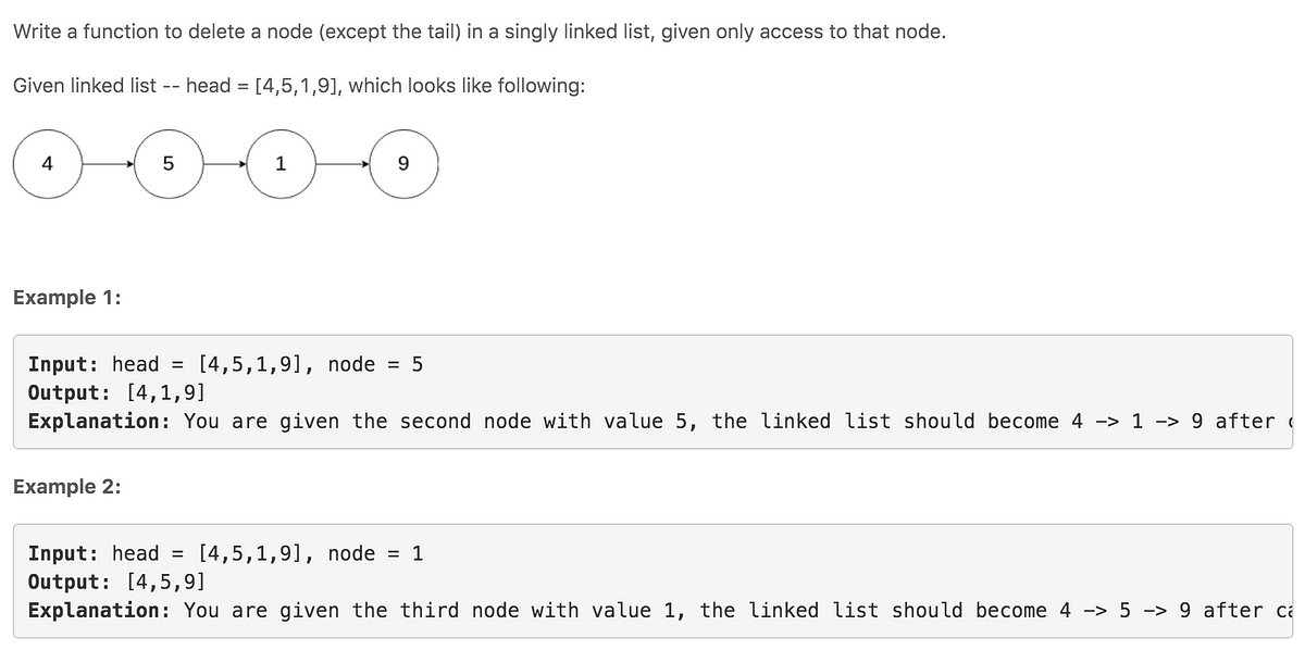Leetcode Challenge Delete Node In A Linked List 62 By Ryan Yang