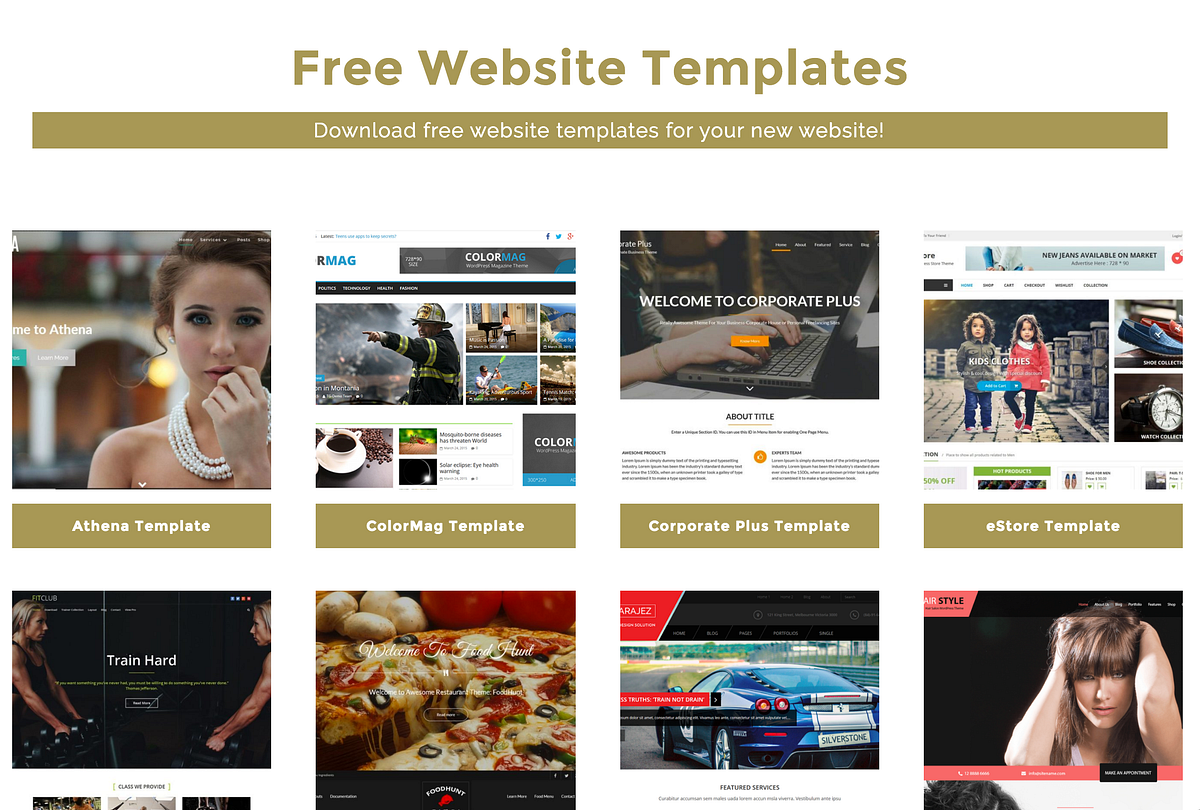 Hand-picked!! Free WordPress Website Templates for your new business ...