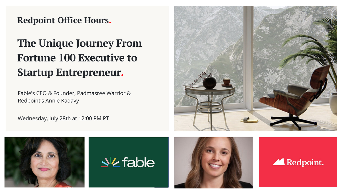 Redpoint Office Hours with Fable’s Founder & CEO, Padmasree Warrior and ...