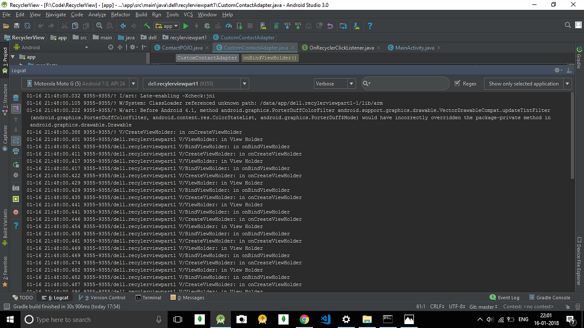 RecyclerView Implementation. Part — 3.2. | by Dhruvam Sharma ...