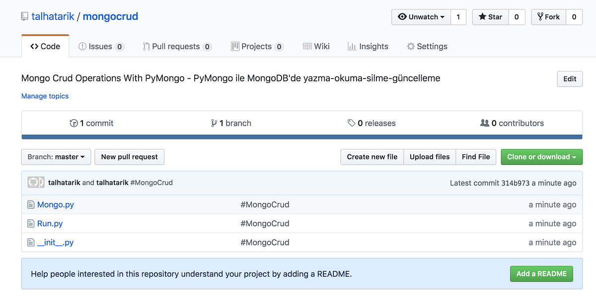 PyMongo kütüphanesi ile MongoDB’de yazma okuma silme güncelleme işlemleri [github] | by Talha ...