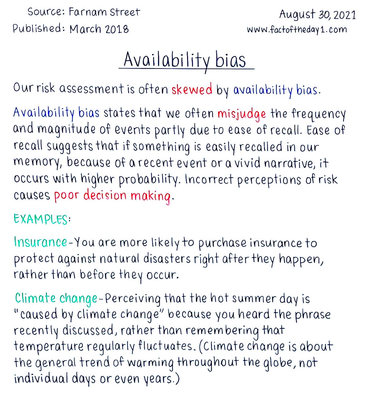 August 30: Availability bias - Fact of the Day 1 - Medium