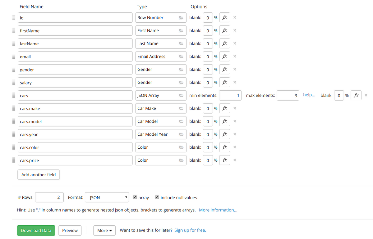 Creating and loading 1000 mock datasets from a JSON file using guava ... Creating and loading 1000 mock datasets from a JSON file using guava ...