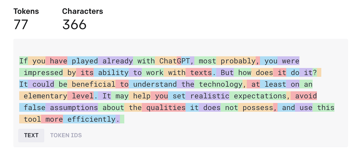 Building bricks of ChatGPT/GPT-3 (explanation of tokens for non-tech readers) | by Andy ...