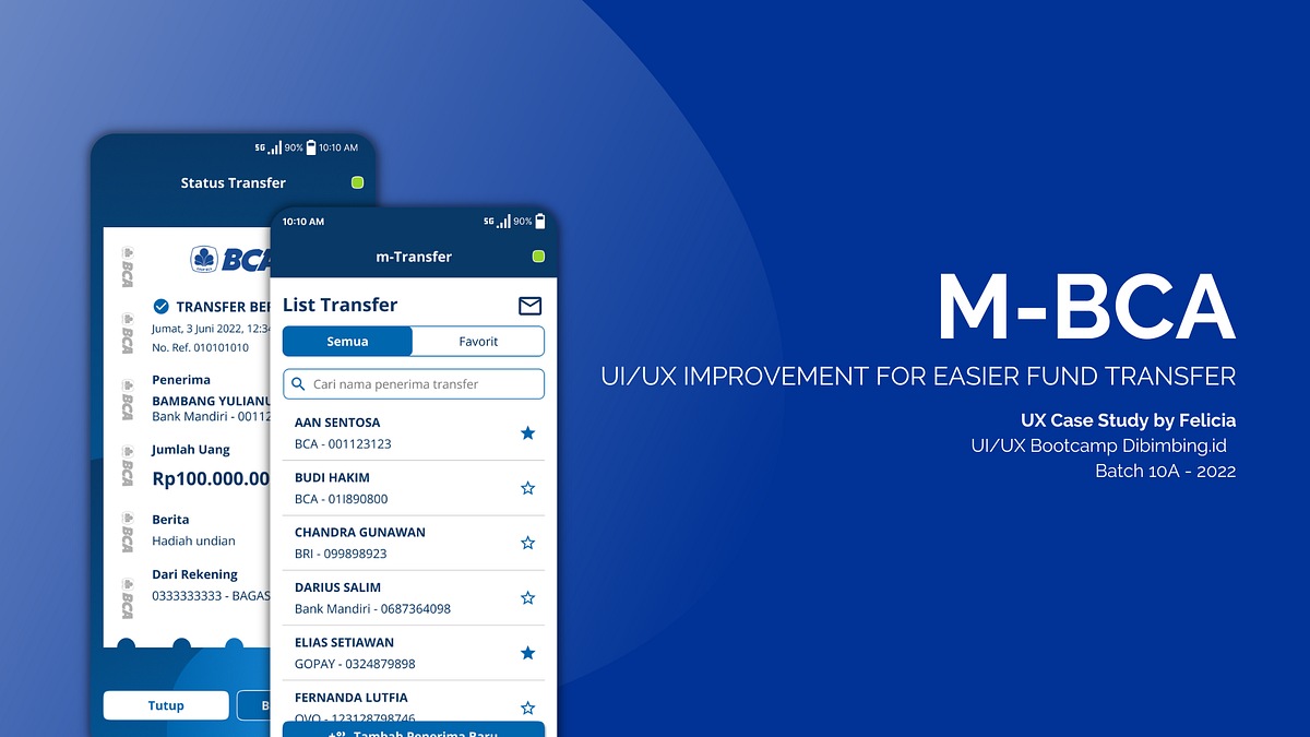 M-BCA’s New Fund Transfer Flow: a UI/UX Case Study | by Clara Felicia ...