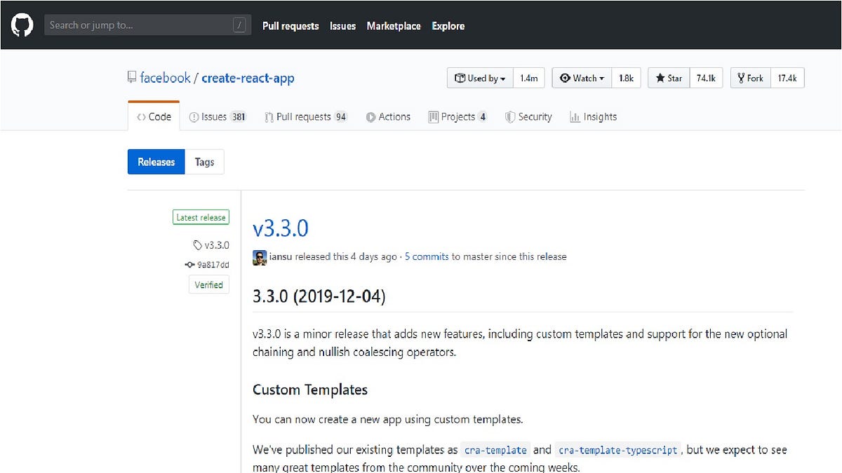 create-react-app 3.3.0 released!!! | by Prahsen Jeet Roy | Medium