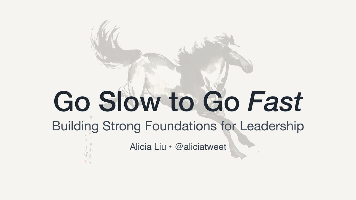 Go Slow to Go Fast — Part 1: You. Building Strong Foundations for… | by ...
