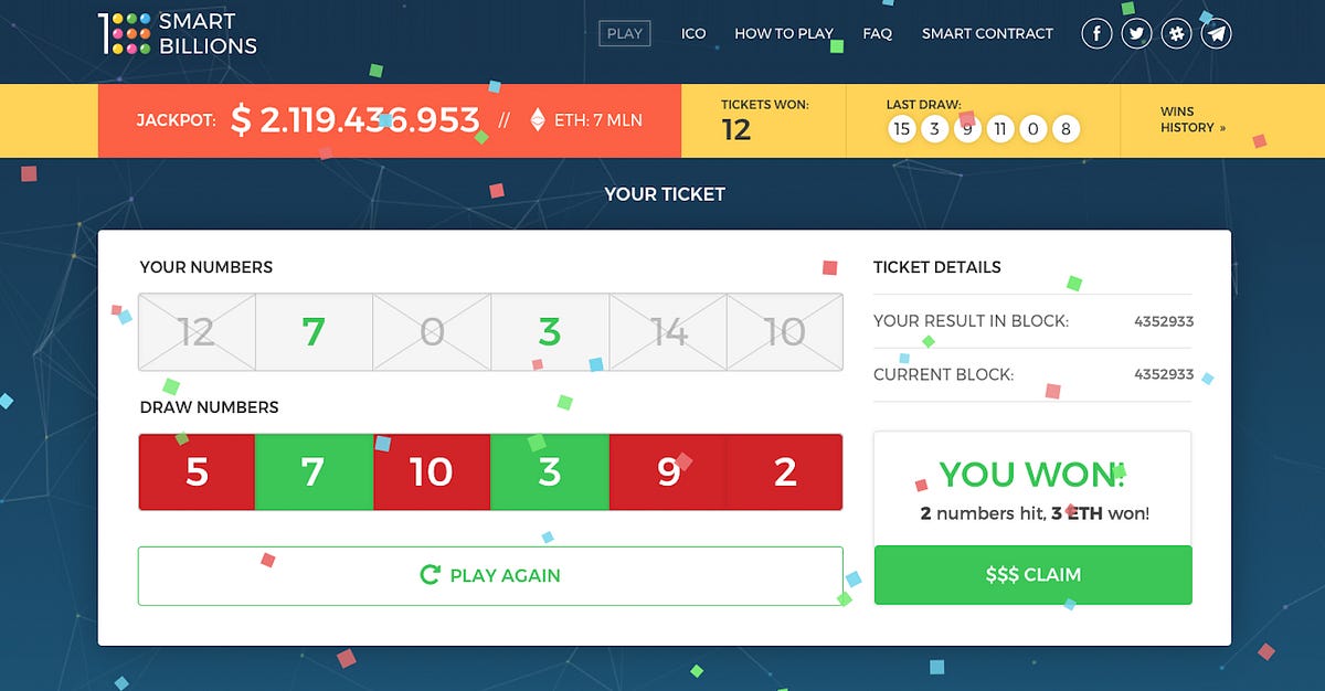Sneak Peek of SmartBillions lottery interface! | by SmartBillions | Medium