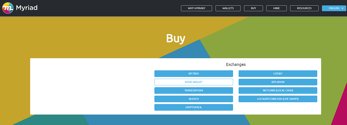 Dove Wallet is now listed on Myriad official exchange list | by BTX ...