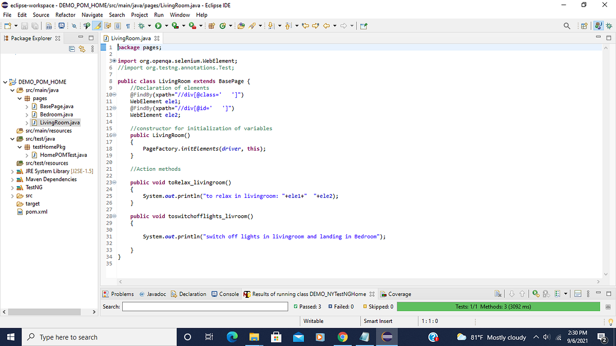 My attempt to show a glimpse of Page Object Model in Selenium using ...