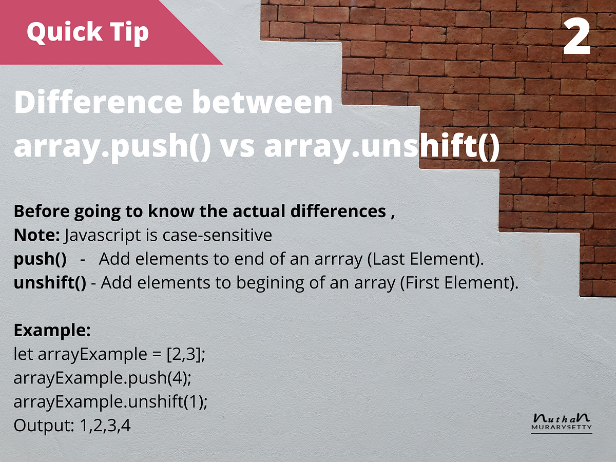 How To Use Push Unshiftpop And Shift With Array In Javascript By Nuthan Murarysetty