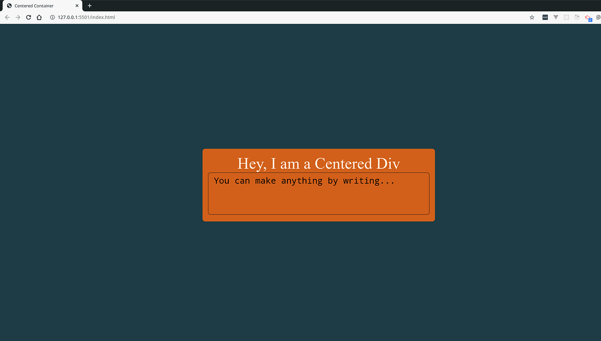 Centered Container With Css Flexbox Layout Model By Shubham Phadte