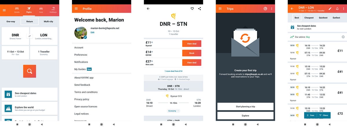 UI practice: replicating KAYAK app with Sketch | by Marion Bonin | Medium