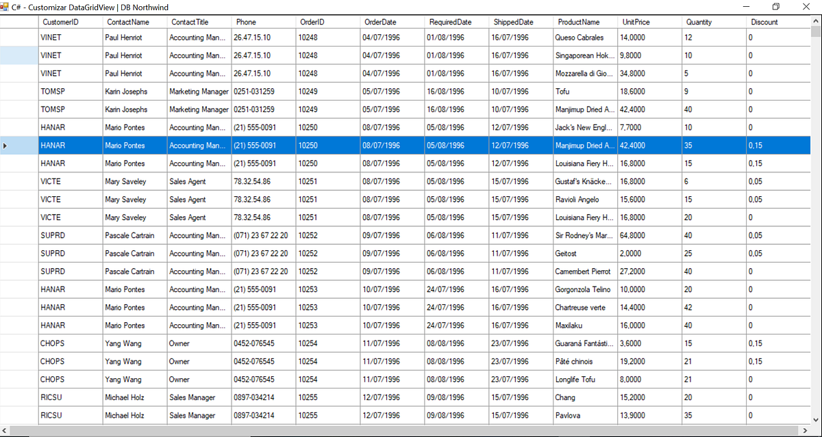 C# — Customizar Header, Rows, ForeColor y BackColor de un DataGridView ...
