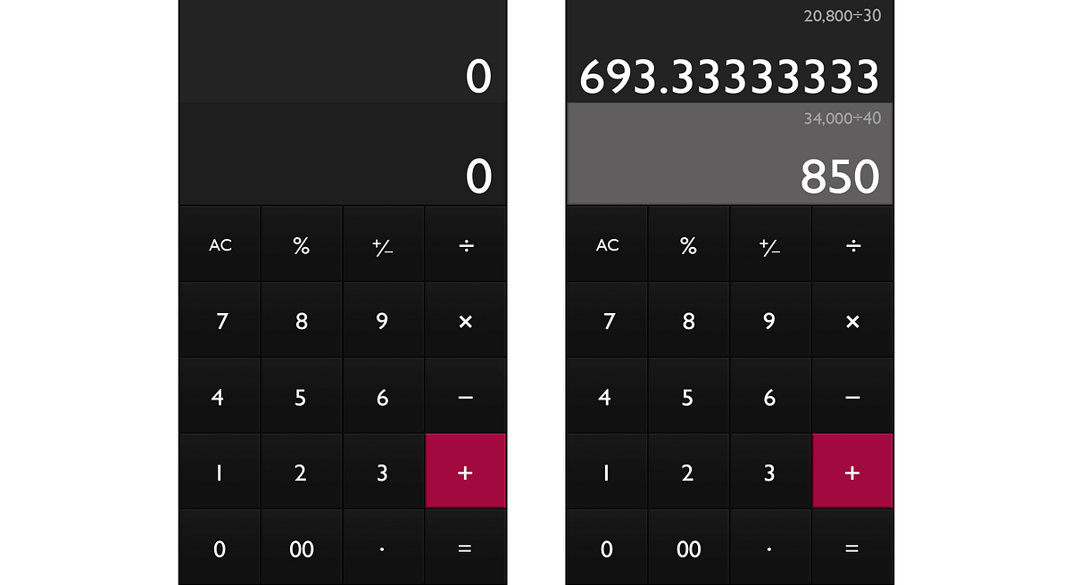 Fourth Daily UI Challenge : Calculator | by Soon Young Kim | Medium