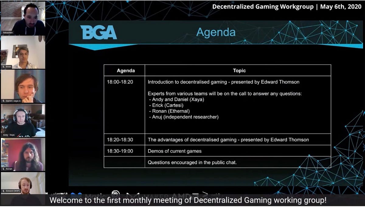 Summary of the Decentralized Gaming Working Group 6th May 2020 | by ...
