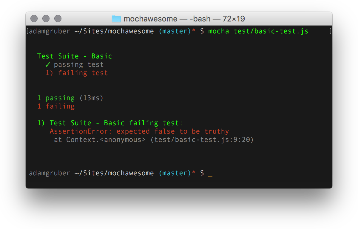 Mochawesome — Gorgeous HTML reporting for mocha.js | by Adam Gruber | Medium