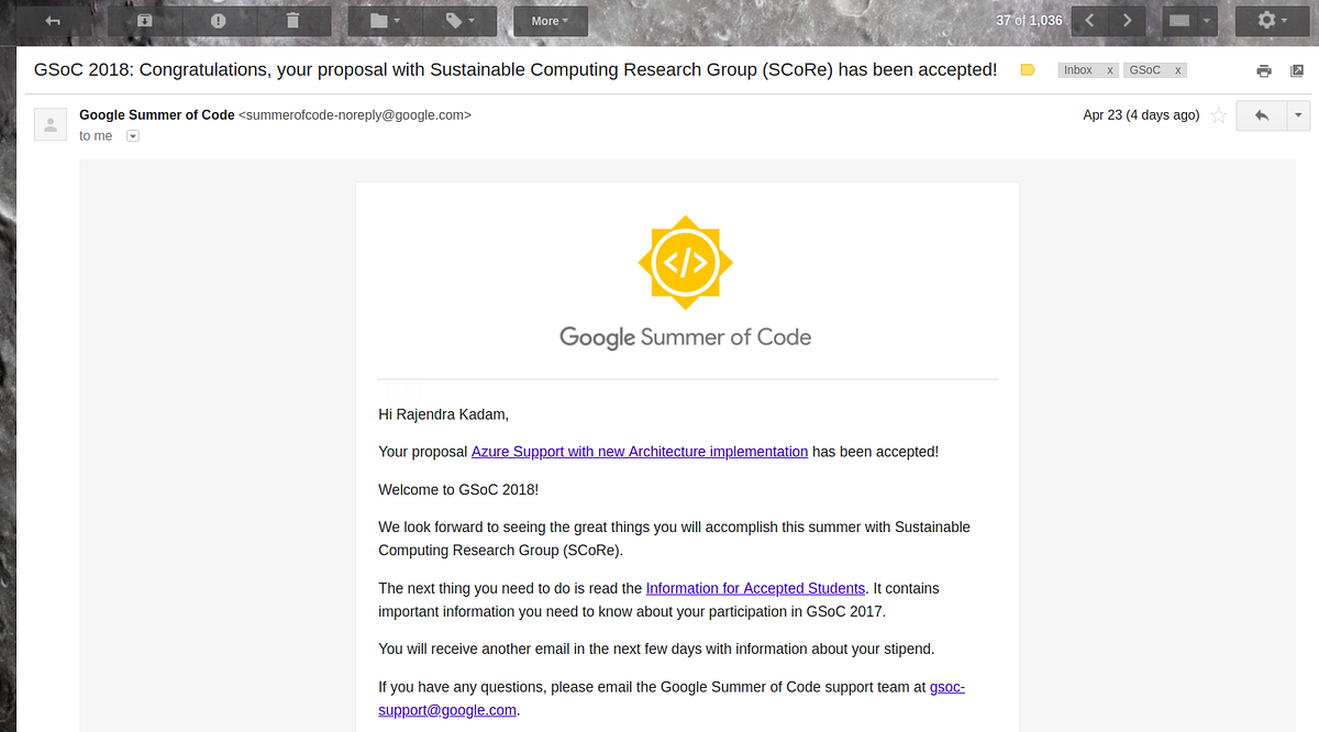 Week 0 — Google Summer Of Code 2018 | by Rajendra Kadam | NodeCloud | Medium